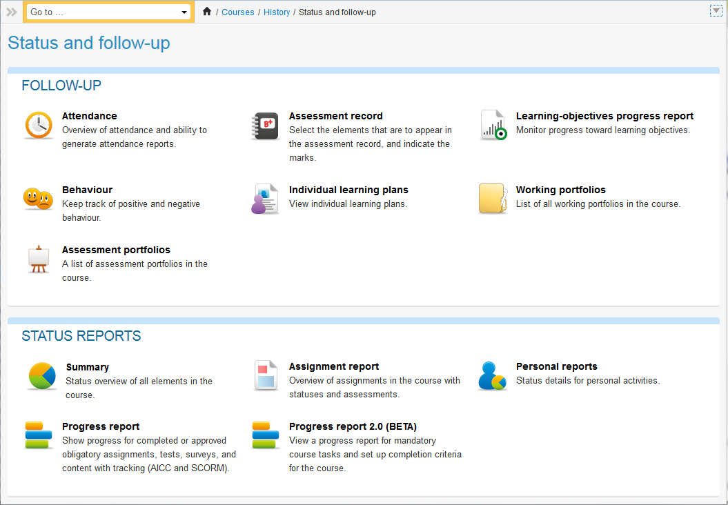 Status and follow-up